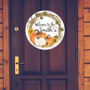 Fall Sunflower Door Hanger, Personalized Door Hanger, Sunflower Sign ...