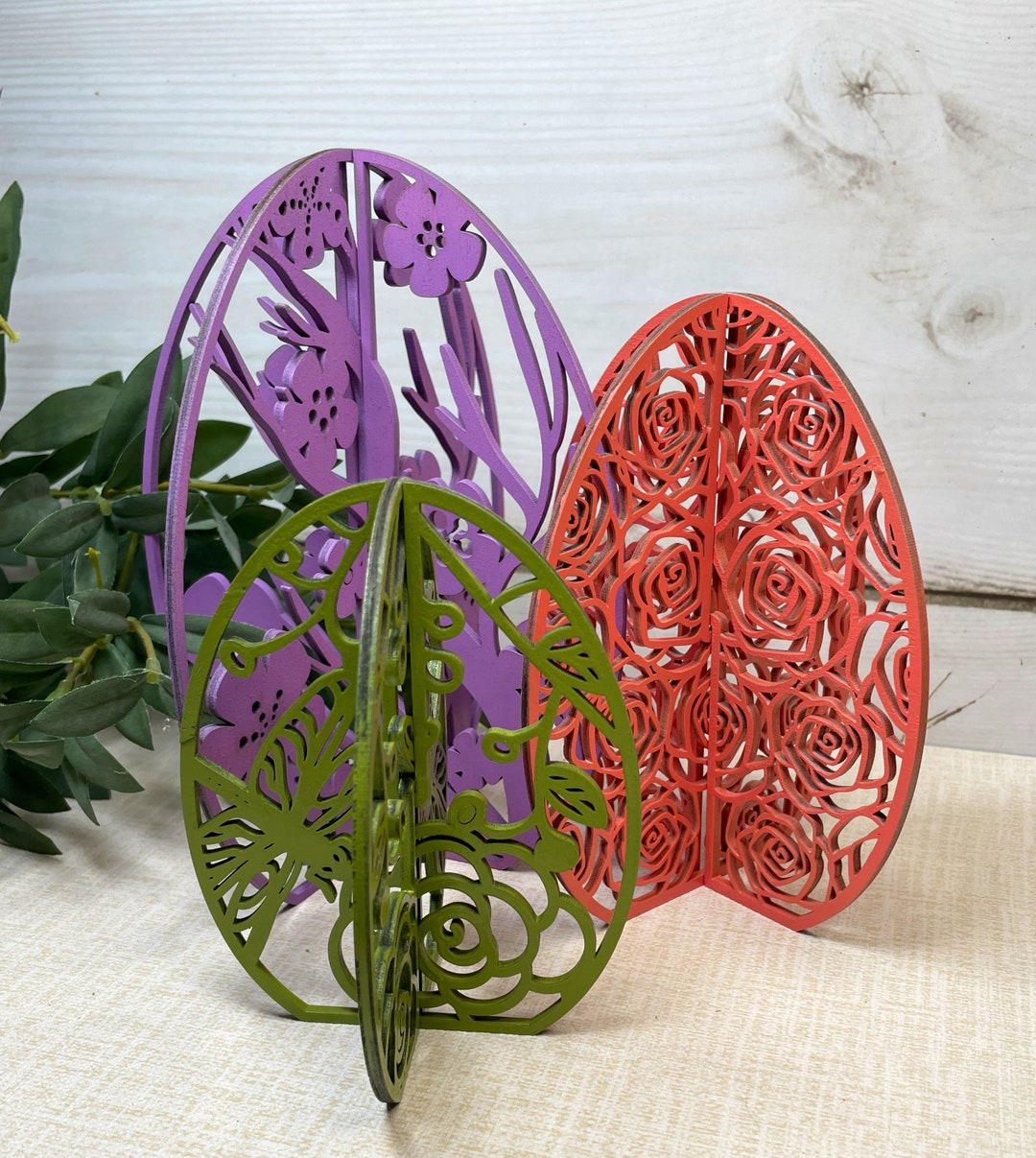 NEW Set of 3 3D Eggs, Easter Decor, Spring Tiered Tray, Spring Decor ...