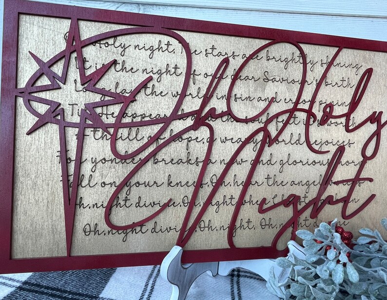 Oh Holy Night Sign, Christmas Signs, Christmas Mantel Decor, Christmas ...