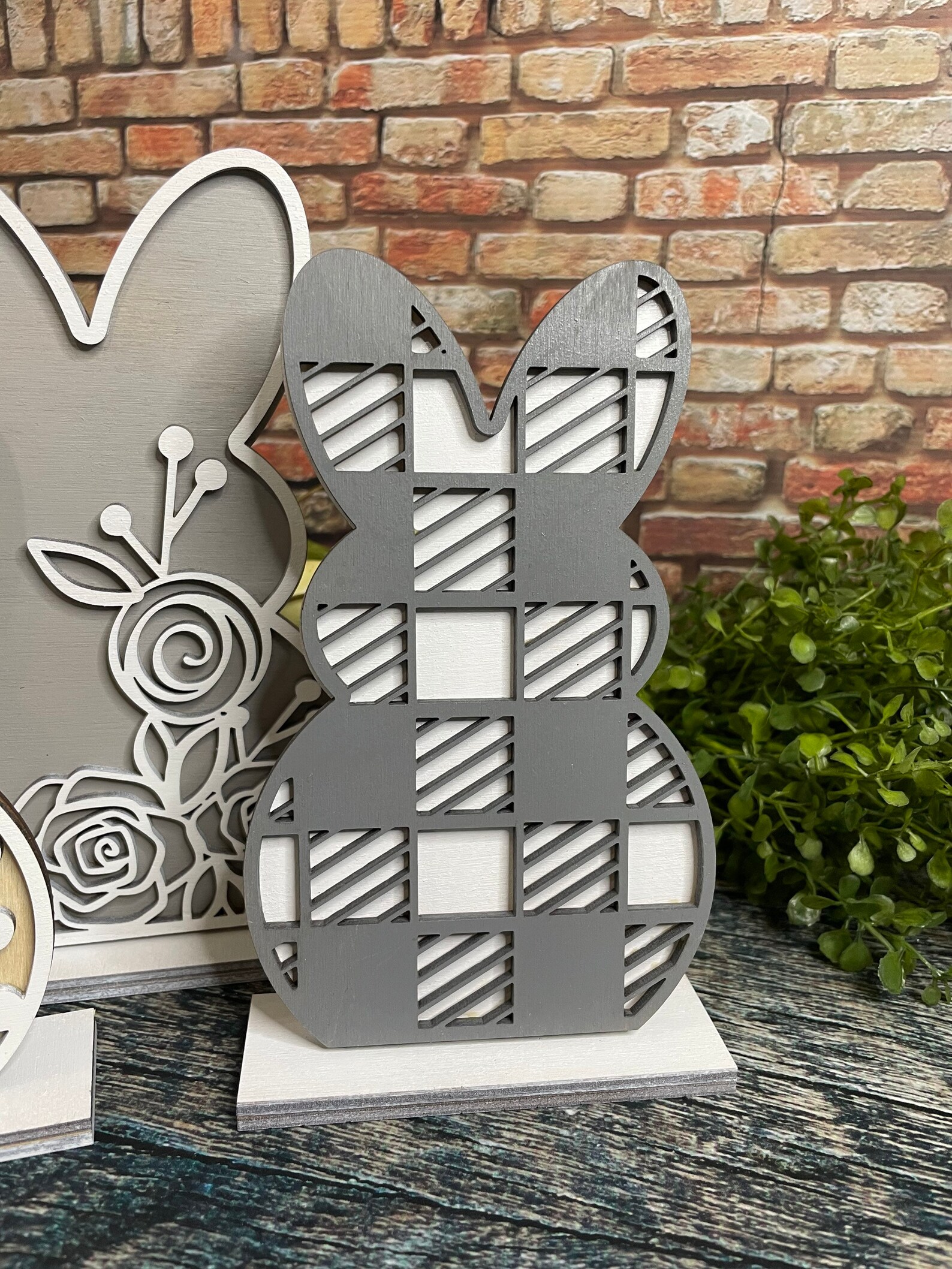 Set of 3 Bunny Shelf Sitters Easter Decor Spring Tiered - Etsy