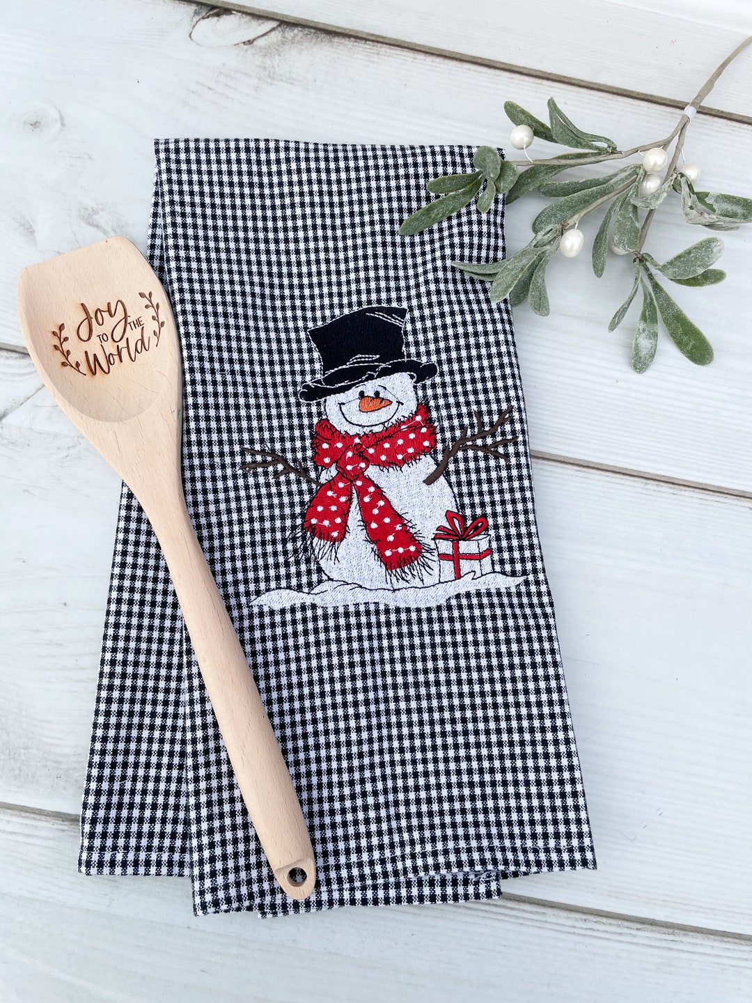 Embroidered Snowman Towel, Christmas Kitchen Towels, Christmas Decor ...