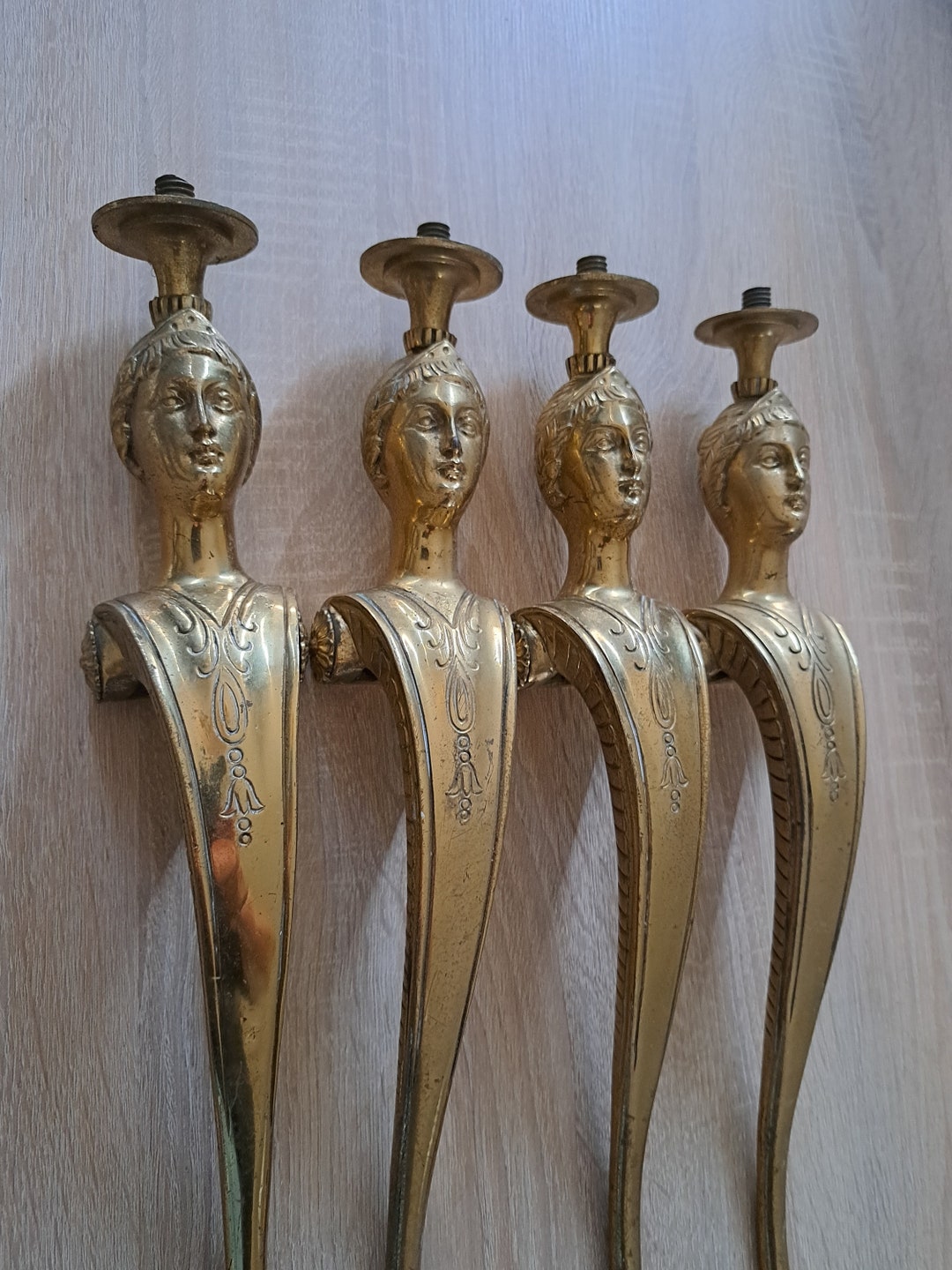 Four (4) Brass, Vintage Table Legs. - Etsy
