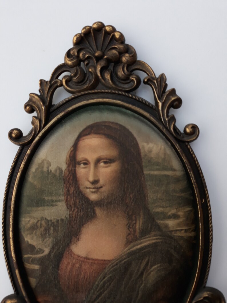 Brass Picture Frame With Image of the Mona Lisa . - Etsy