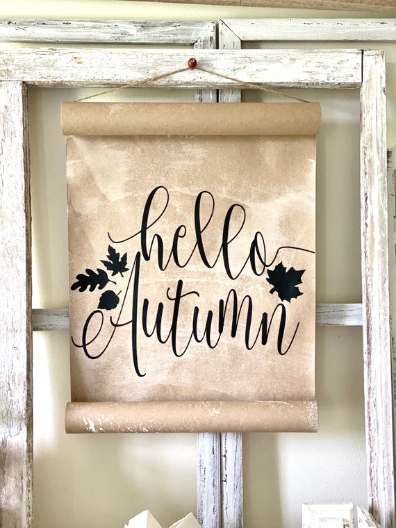 Hello Autumn 15 Inch Paper Scroll - Etsy