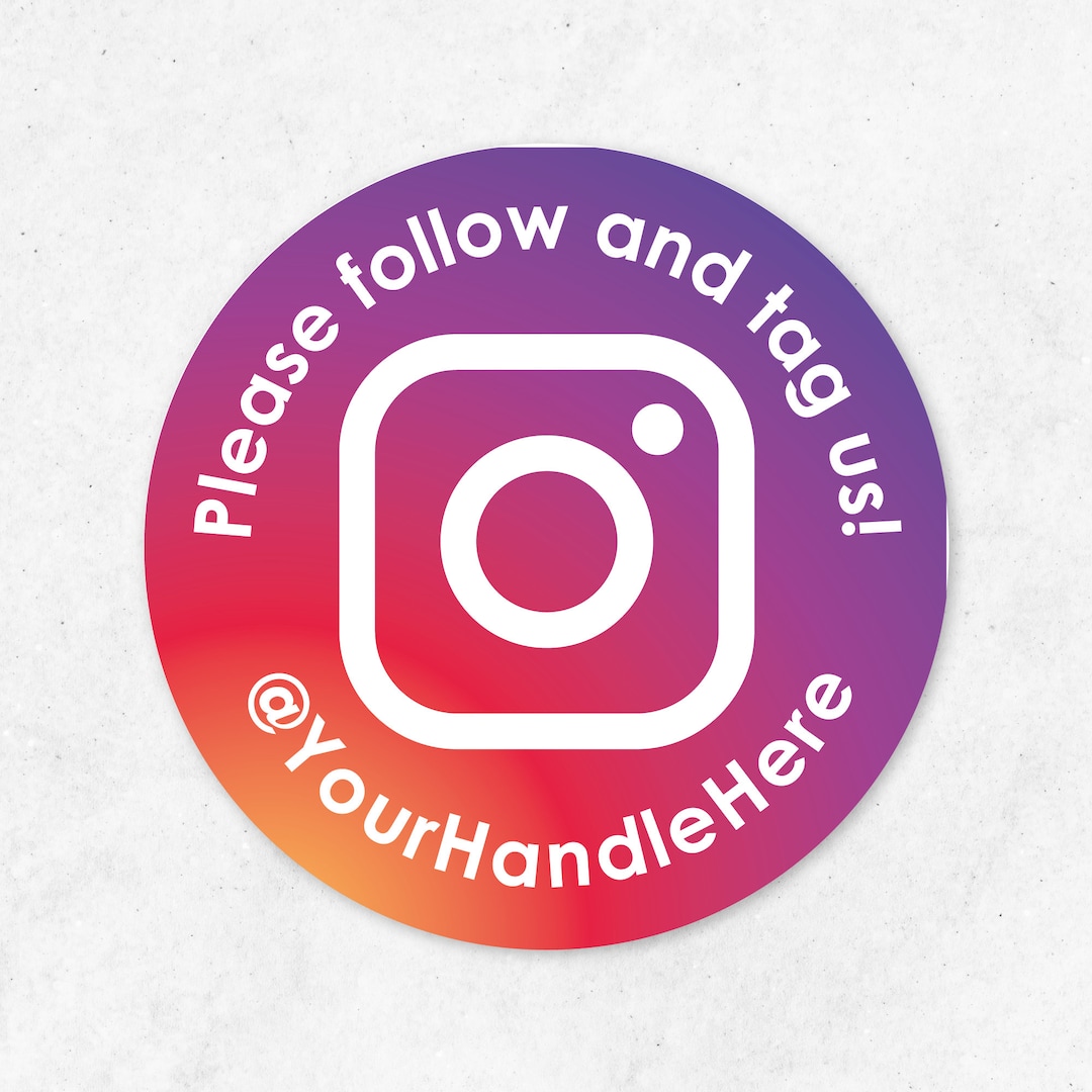 Personalized Instagram Handle Stickers, Social Media Labels, Business ...
