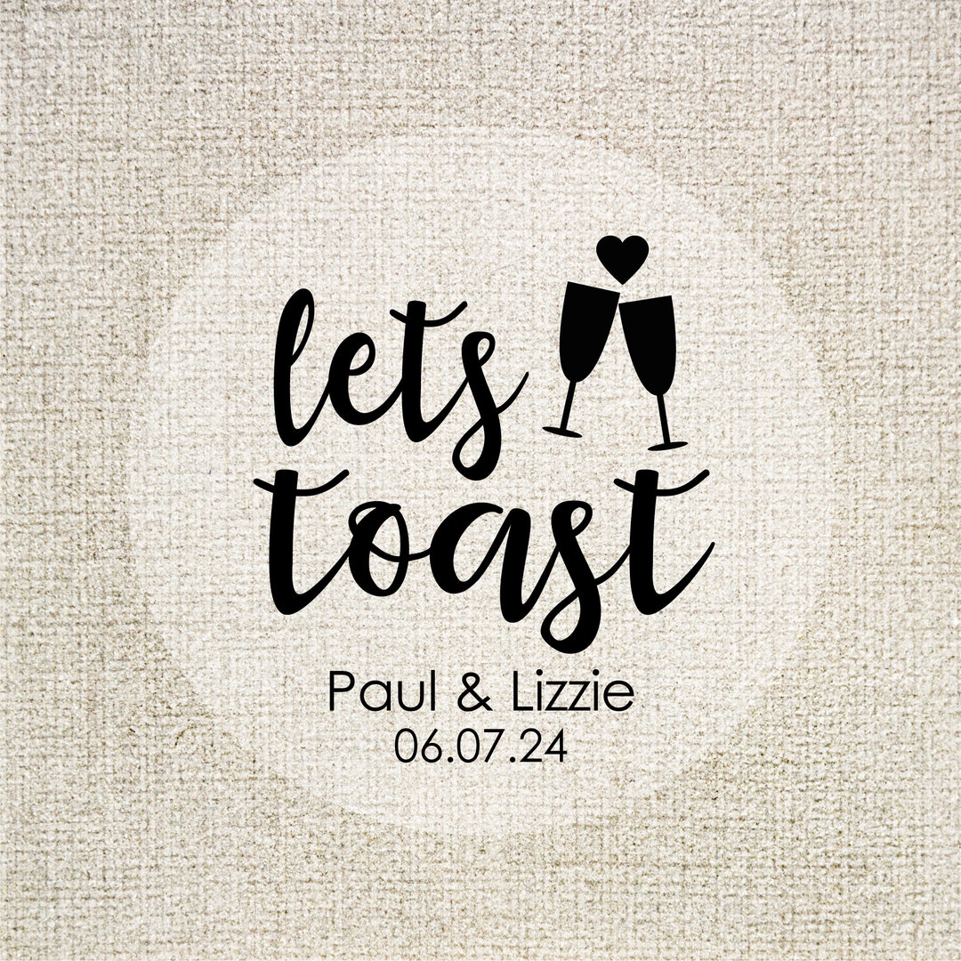 Transparent Wedding Glass Stickers Let's Toast Stickers - Etsy