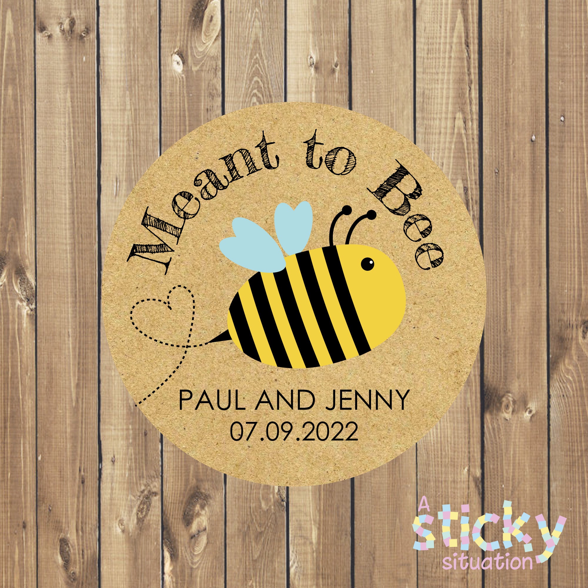Meant to Bee Stickers Wedding Stickers Honey Jar Favor - Etsy UK