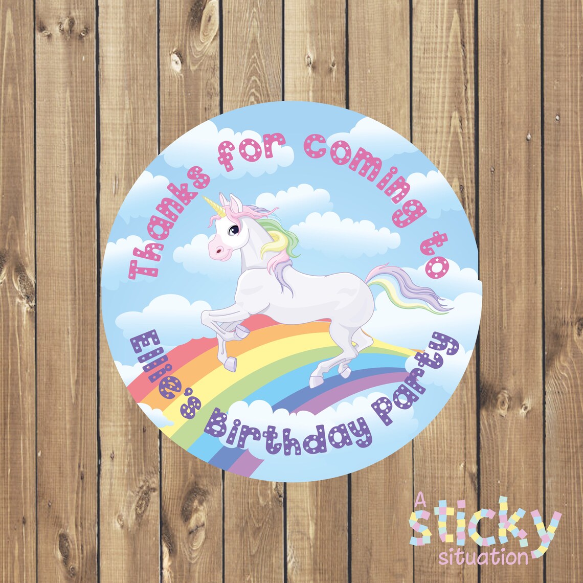 Unicorn Birthday Party Stickers Unicorn Sweet Cones Birthday | Etsy