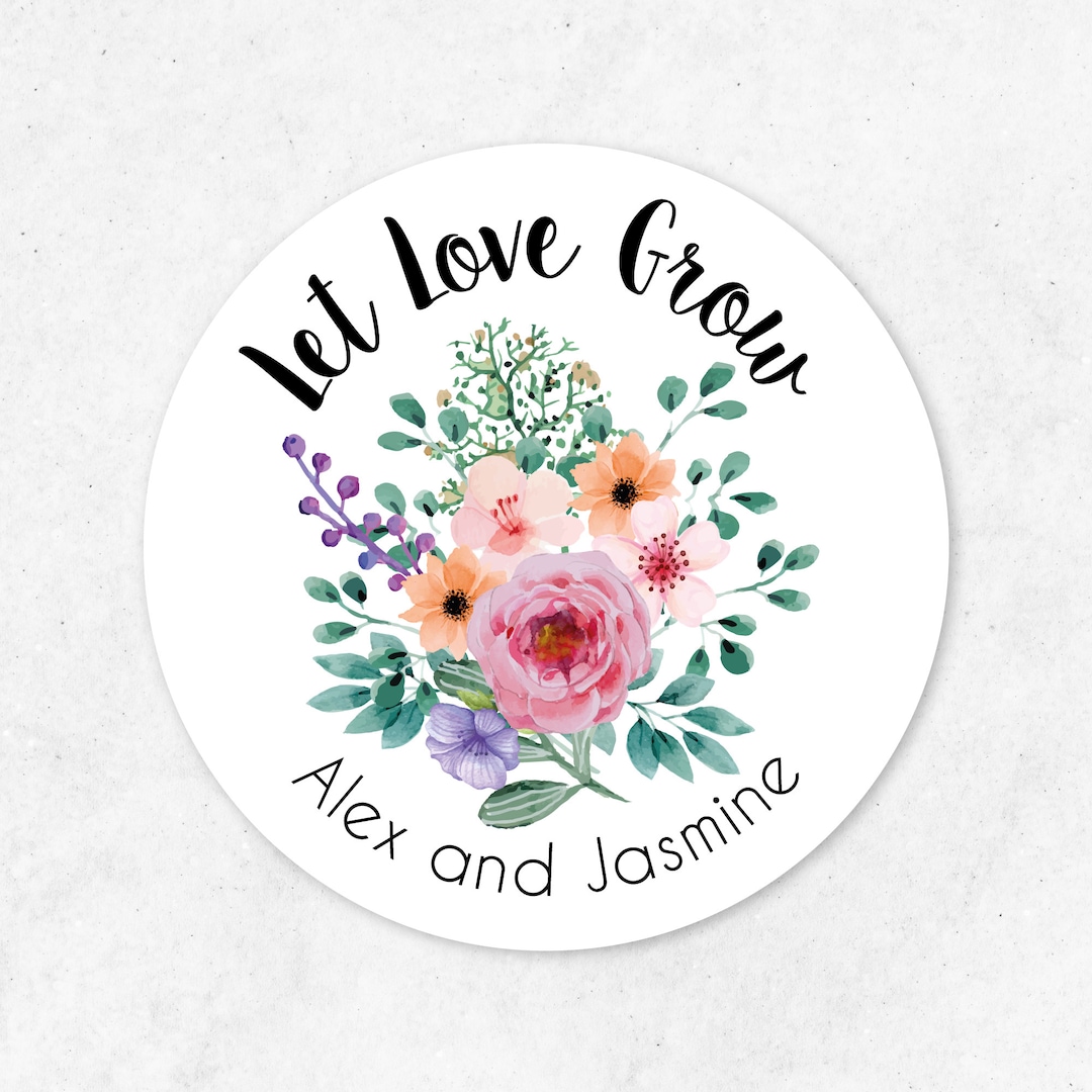 Let Love Grow Stickers, Let Love Grow Labels, Seed Packet Labels ...