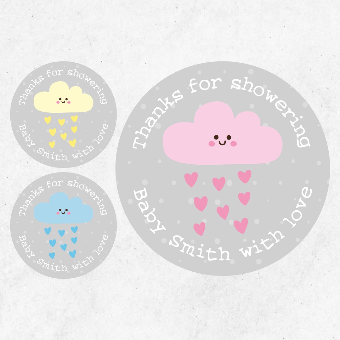 Baby Shower Stickers, Baby Shower Thank You Stickers, Baby Shower ...