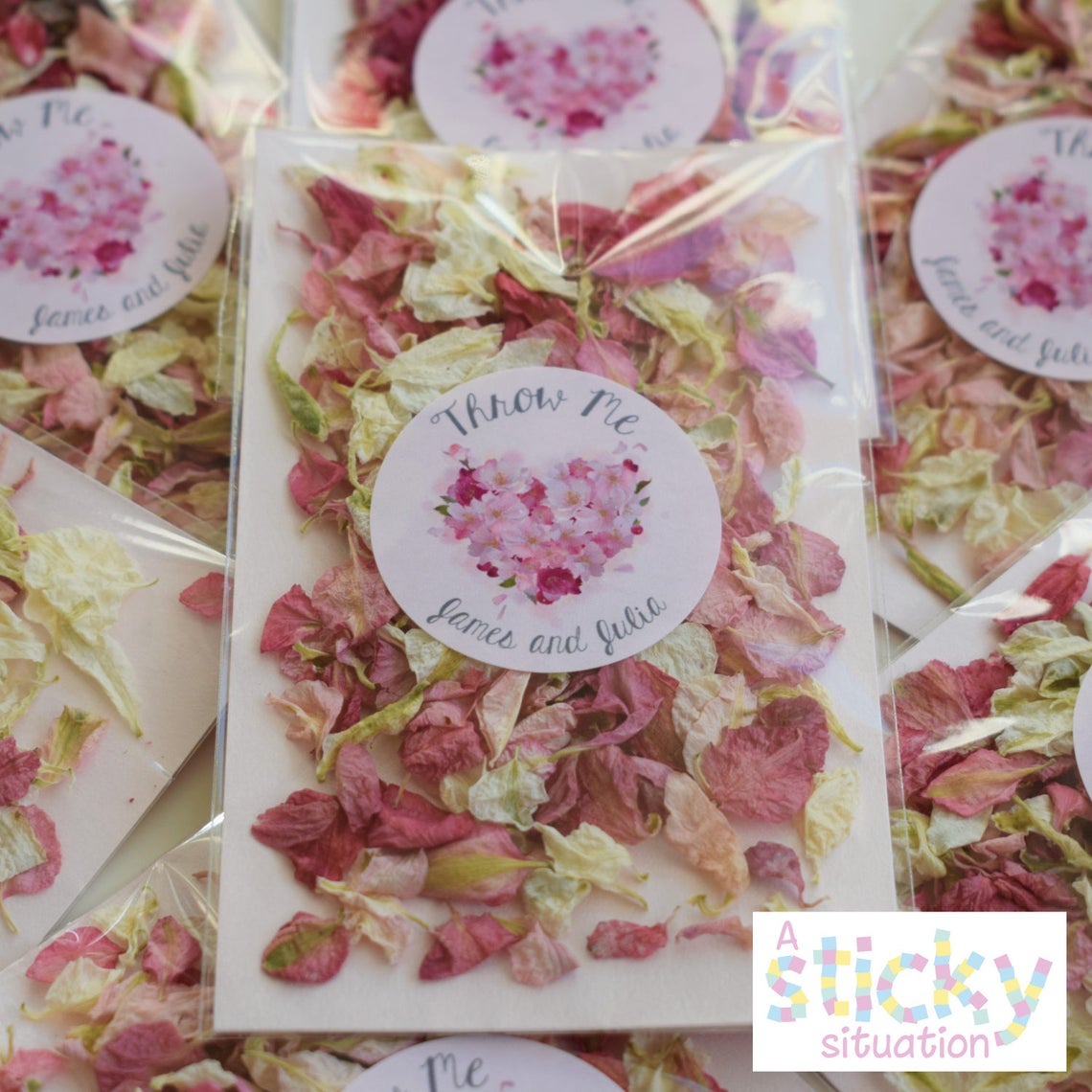 Personalized Individual Confetti Packets Real Petal Confetti - Etsy UK