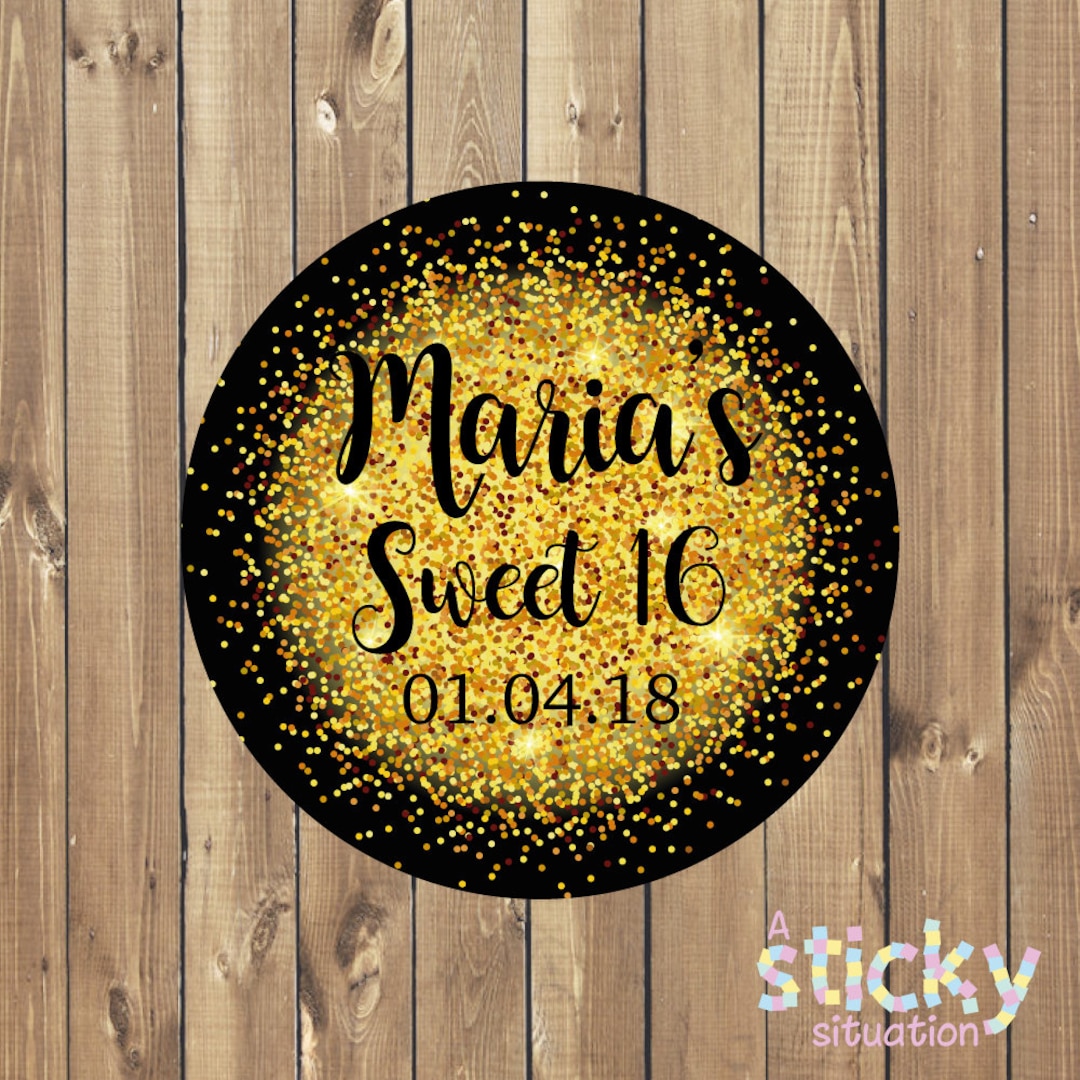 Personalized Sweet Sixteen Stickers, Sweet Sixteen Labels, Sweet 16 ...