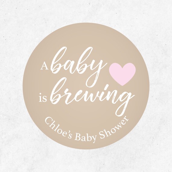 Personalized A Baby is Brewing Stickers Baby Shower Stickers | Etsy
