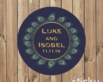 Indian Couple Wedding Favor Stickers Personalized Party Favor Stickers ...