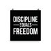Discipline Equals Freedom Gym Poster, Motivational Prints, Gift for ...
