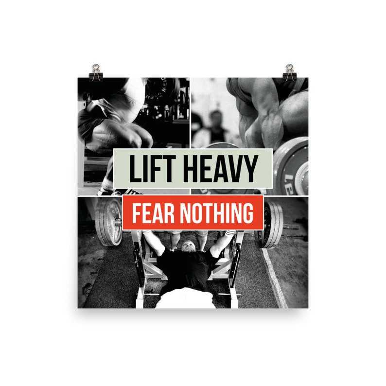 Lift Heavy Fear Nothing Gym Poster Motivational Prints | Etsy