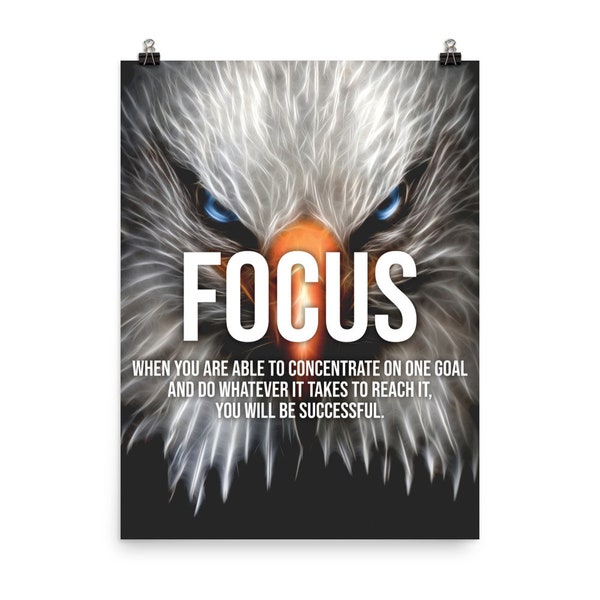 Focus Motivational Poster - Etsy