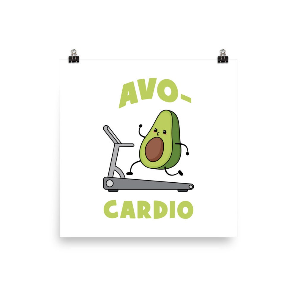 Avocardio Gym Poster Canvas Workout Avocado Running | Etsy