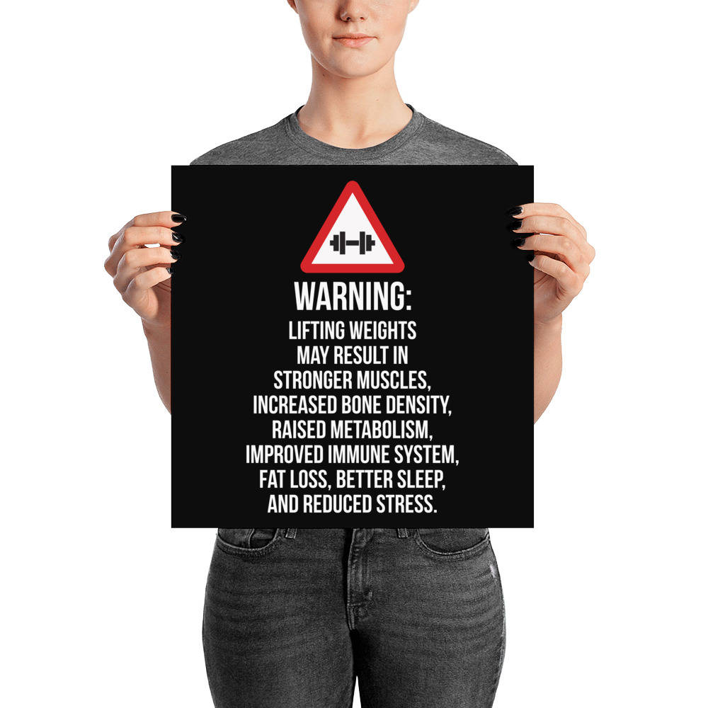 WARNING Lifting Weights Gym Poster Motivational Prints | Etsy