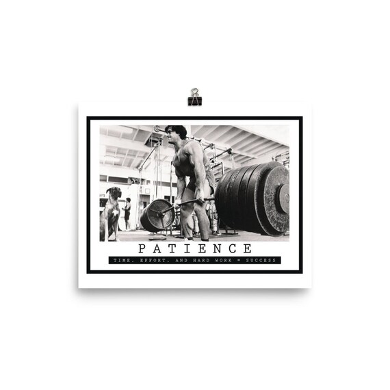 Patience Frame Gym Poster Motivational Prints Gift for | Etsy