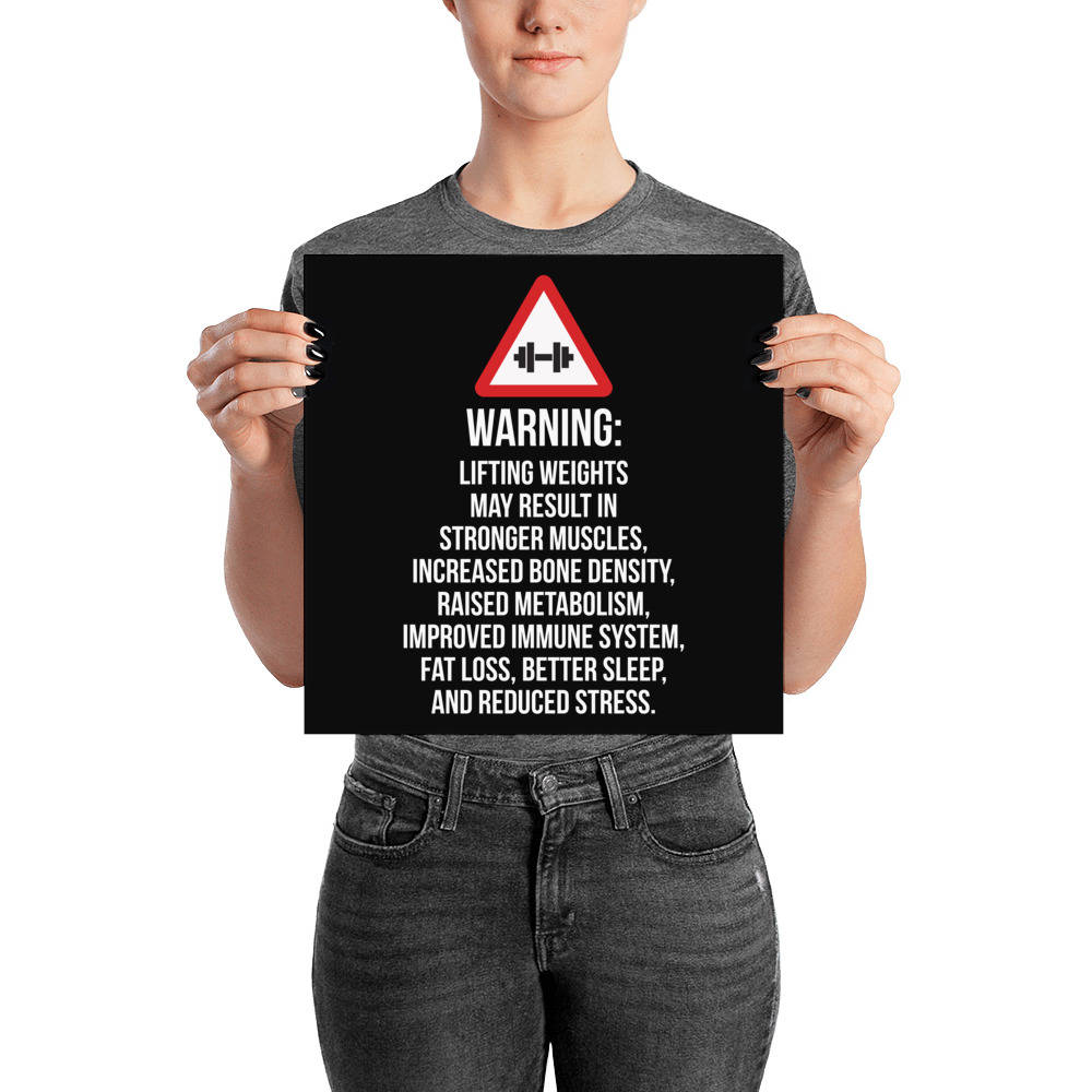 WARNING Lifting Weights Gym Poster Motivational Prints | Etsy