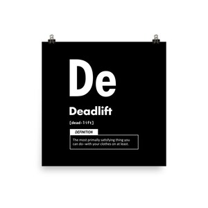 Deadlift Element, Gym Poster, Motivational Prints, Gift for ...