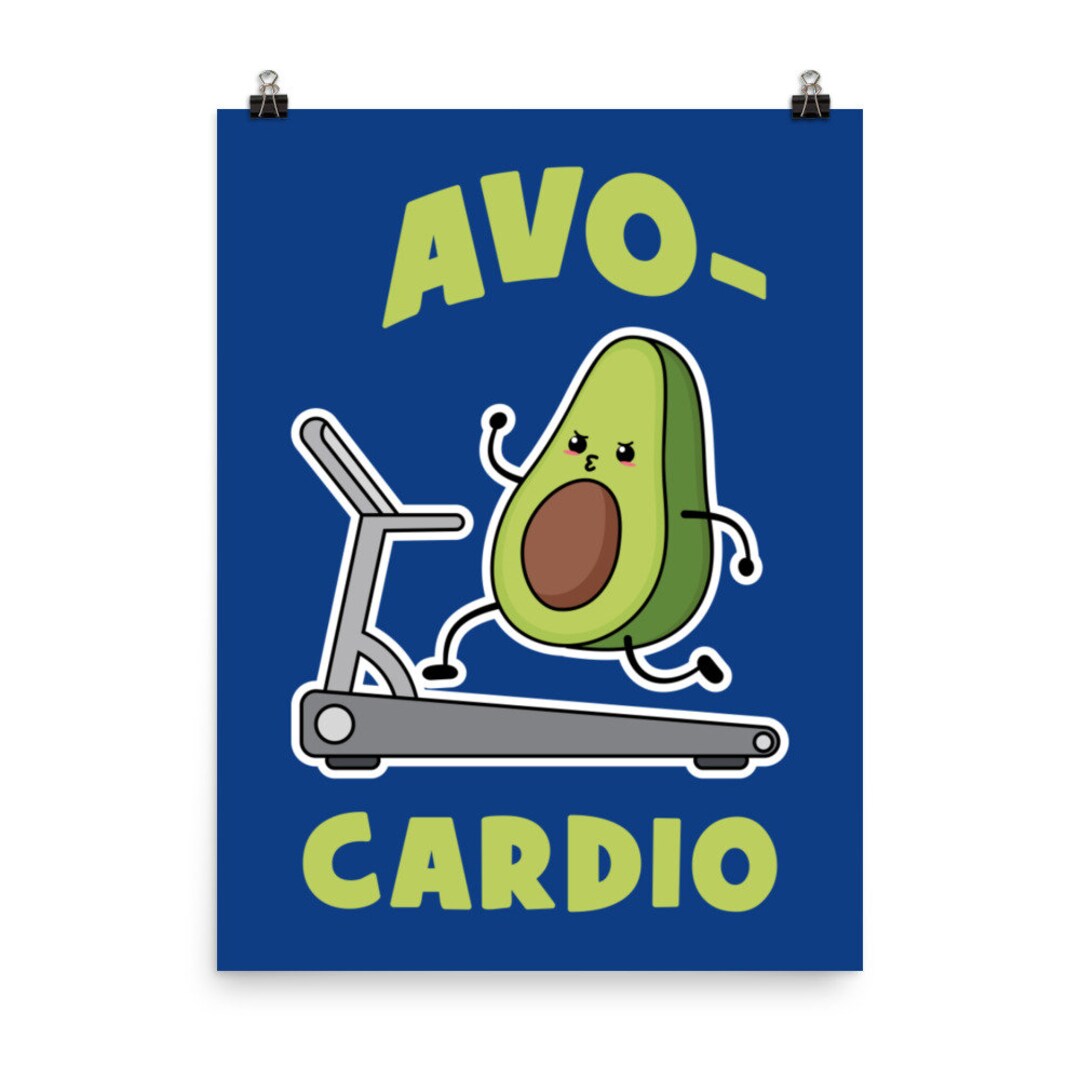 Avocardio Gym Poster, Leinwand, Workout Avocado, Laufen, Fitness Poster ...