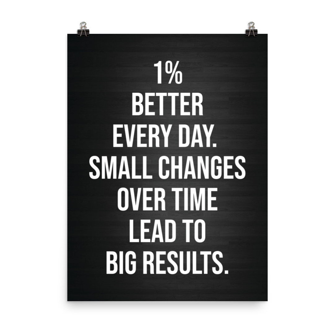 One Percent Better Every Day, Gym Poster, Motivational Prints ...