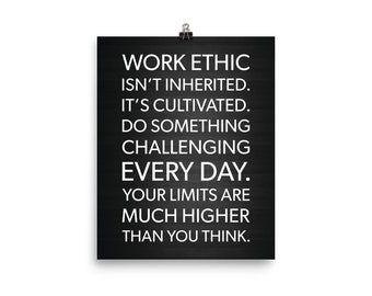 Work Ethic Poster - Etsy