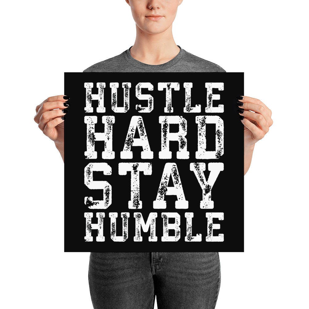 Hustle Hard Stay Humble Gym Poster Motivational Prints | Etsy