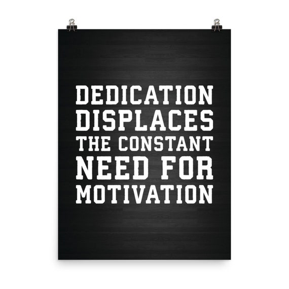 Dedication Vs Motivation Gym Poster Motivational Prints | Etsy