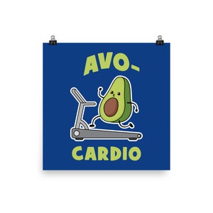 Avocardio Gym Poster, Leinwand, Workout Avocado, Laufen, Fitness Poster ...