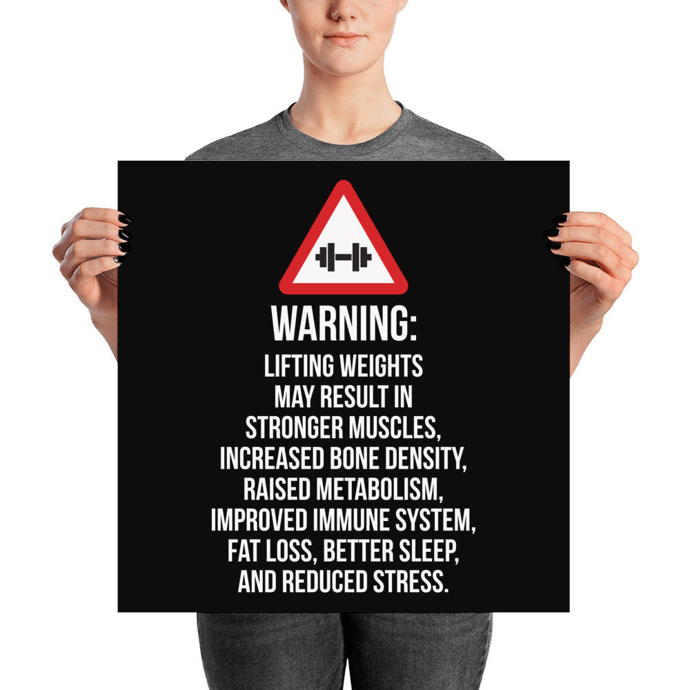 WARNING Lifting Weights Gym Poster Motivational Prints | Etsy