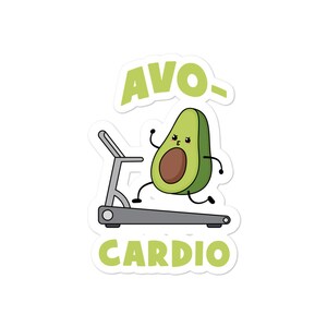 Avocardio Gym Sticker, Workout Avocado, Running, Fitness, Avo Cardio ...