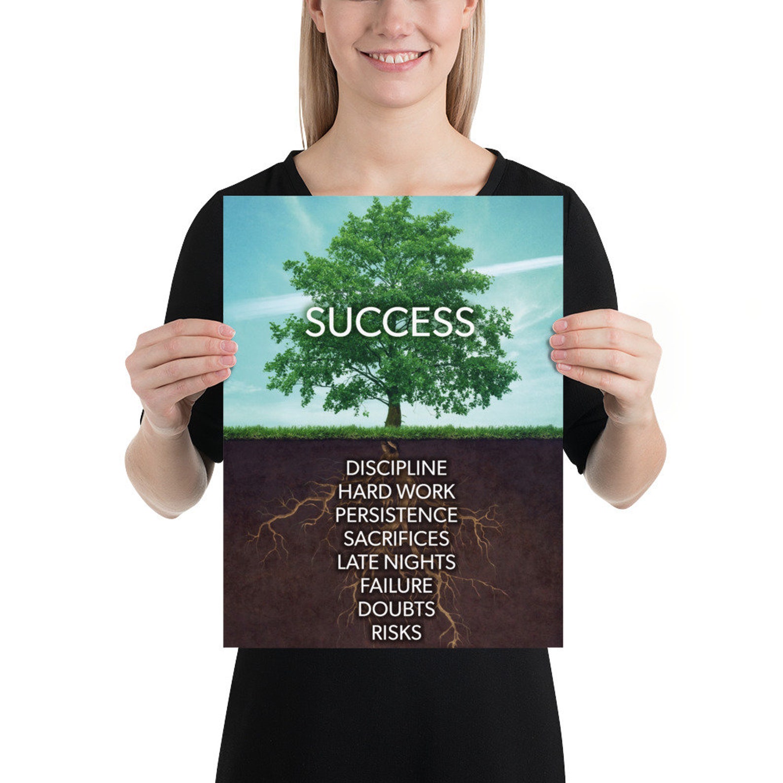 Success Tree Roots Gym Poster Motivational Prints Gift For | Etsy
