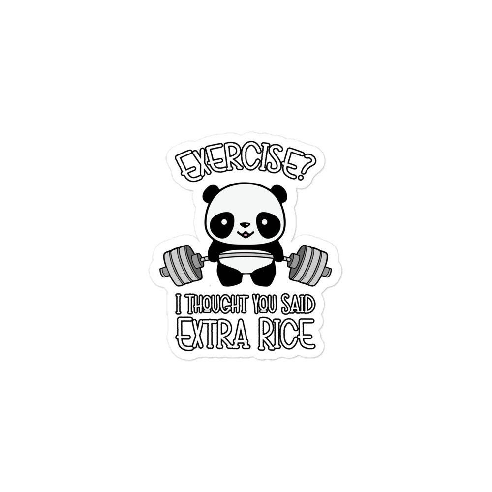 Exercise Extra Rice Lifting Panda Funny Cute Sticker - Etsy