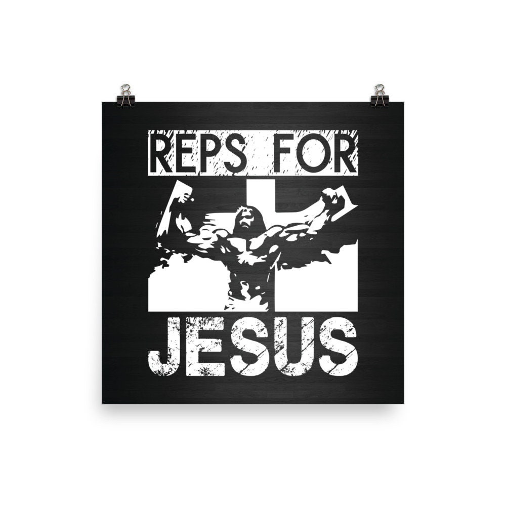 Reps For Jesus Gym Poster Motivational Prints Gift For | Etsy