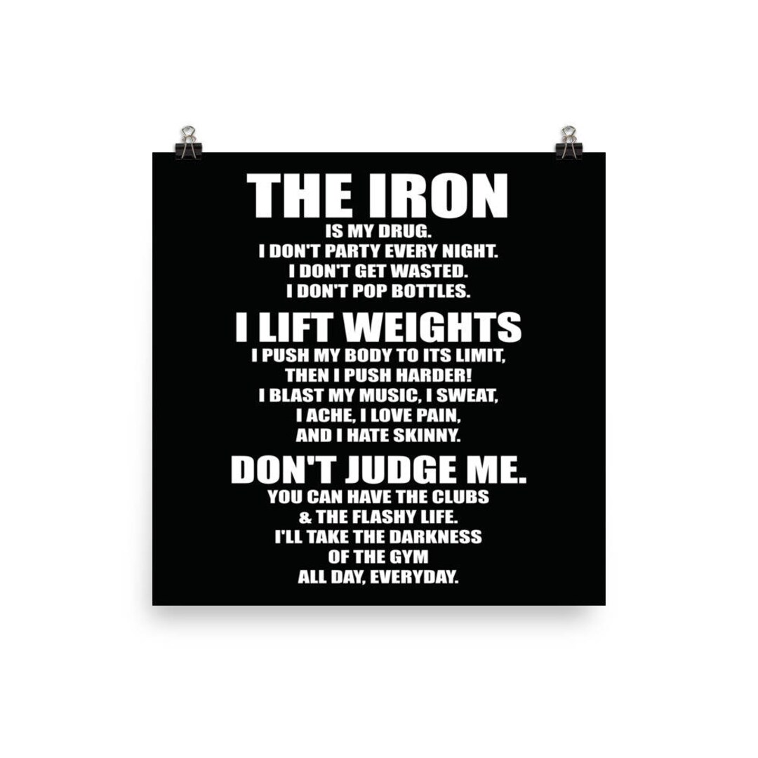 The Iron, Gym Poster, Motivational Prints, Gift for Bodybuilding ...