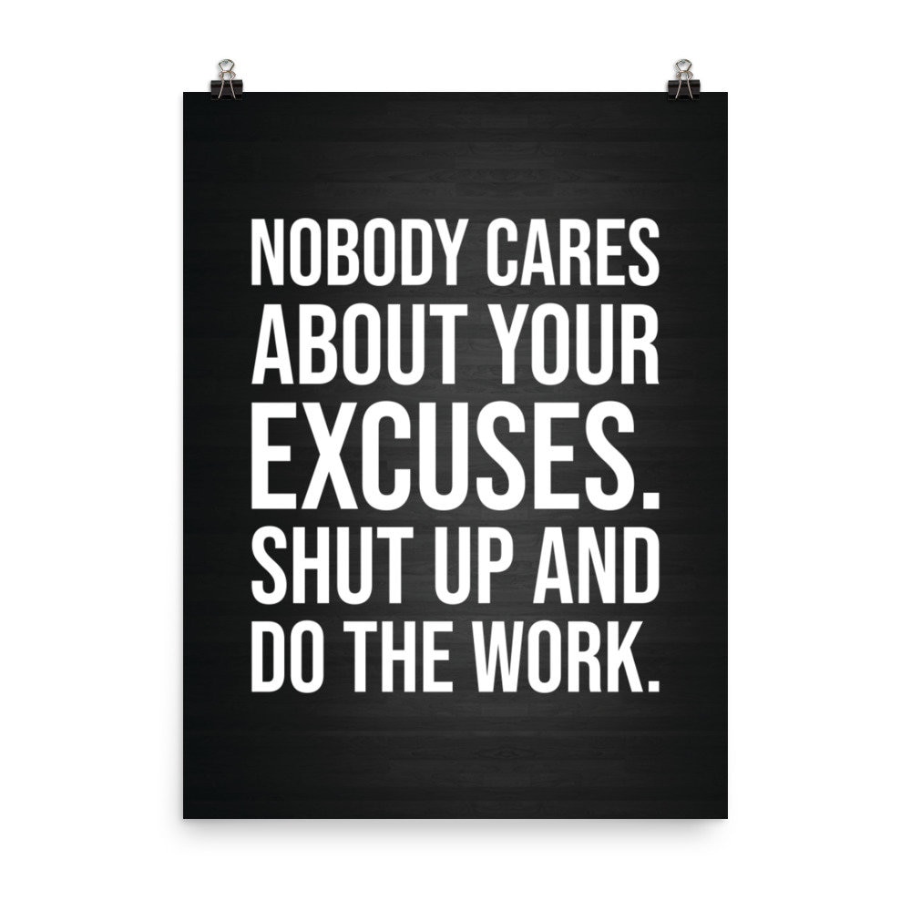 No Excuses Gym Poster Motivational Prints Gift for - Etsy