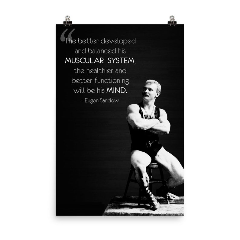 Sandow Muscle Mind Gym Poster Motivational Prints Gift for - Etsy
