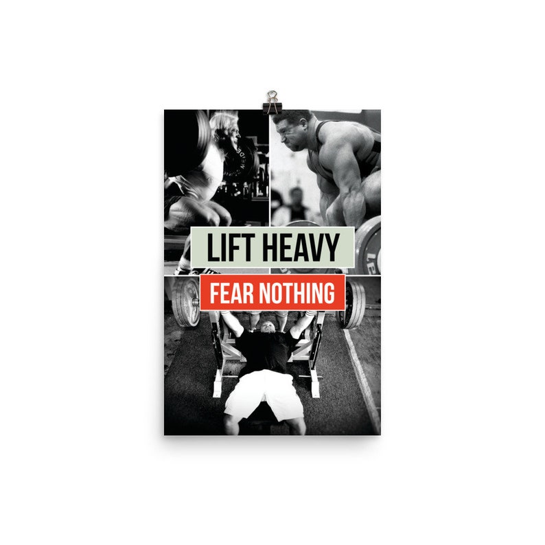 Lift Heavy Fear Nothing Gym Poster Motivational Prints | Etsy