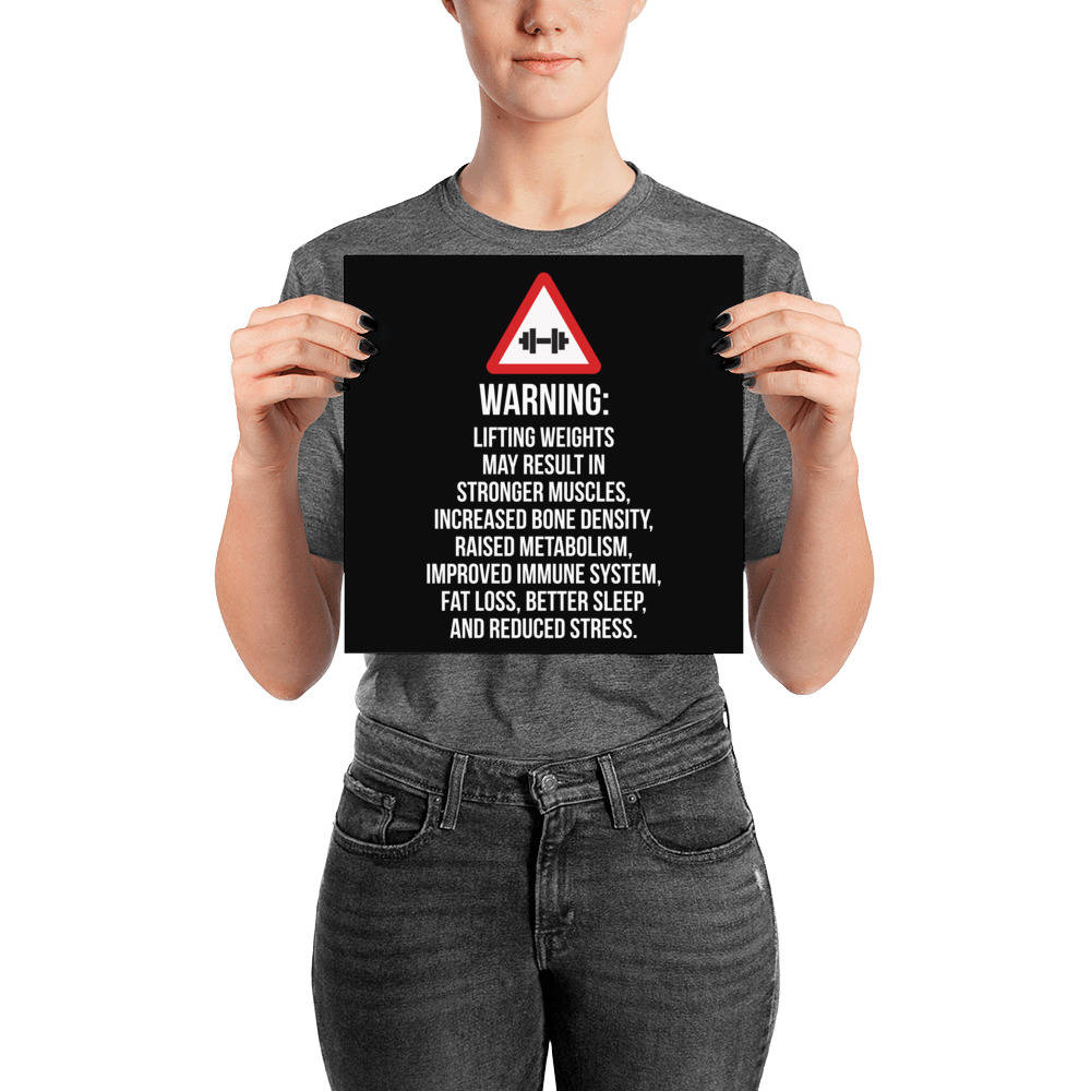 WARNING Lifting Weights Gym Poster Motivational Prints | Etsy
