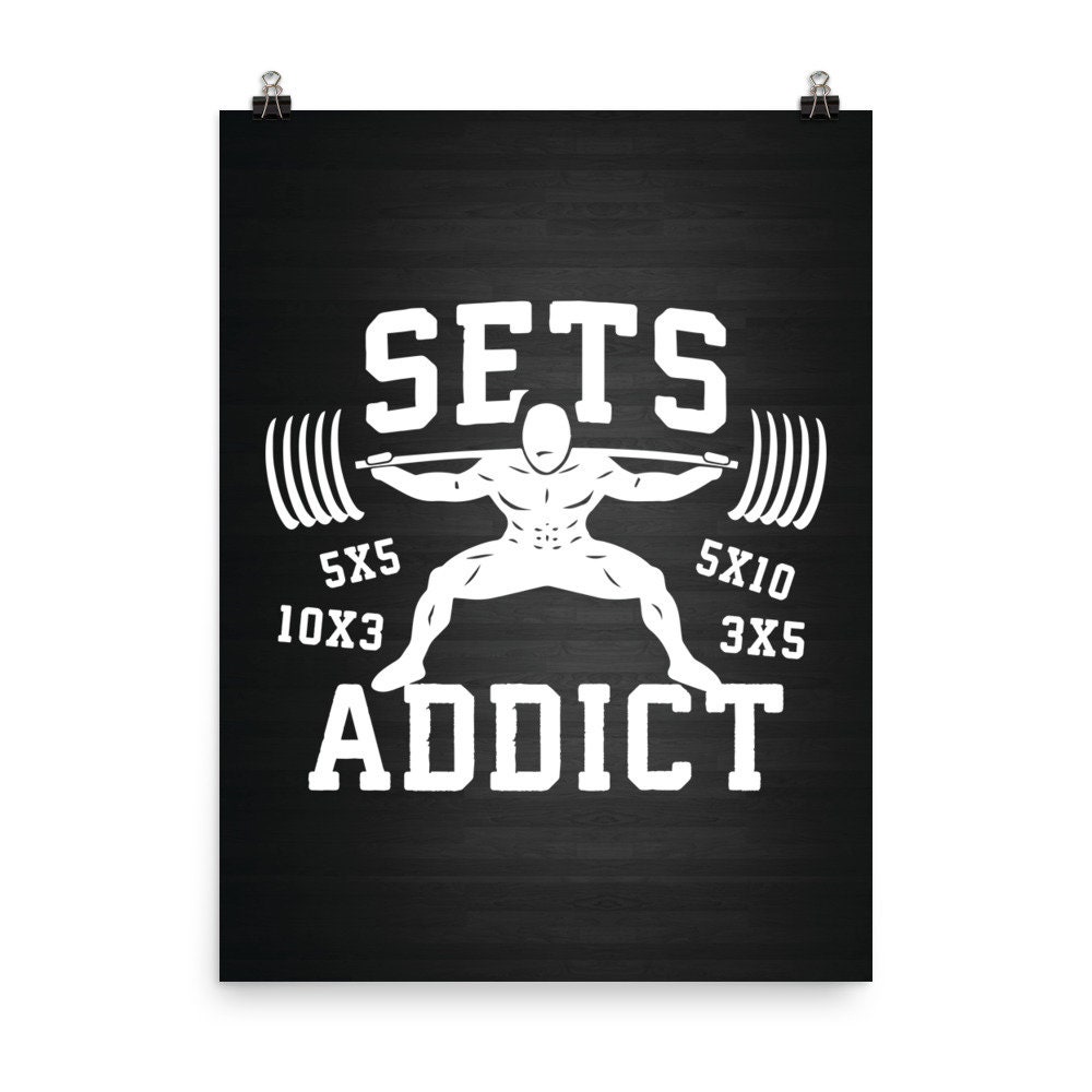 Sets Addict Funny Gym Poster Motivational Prints Gift for - Etsy UK
