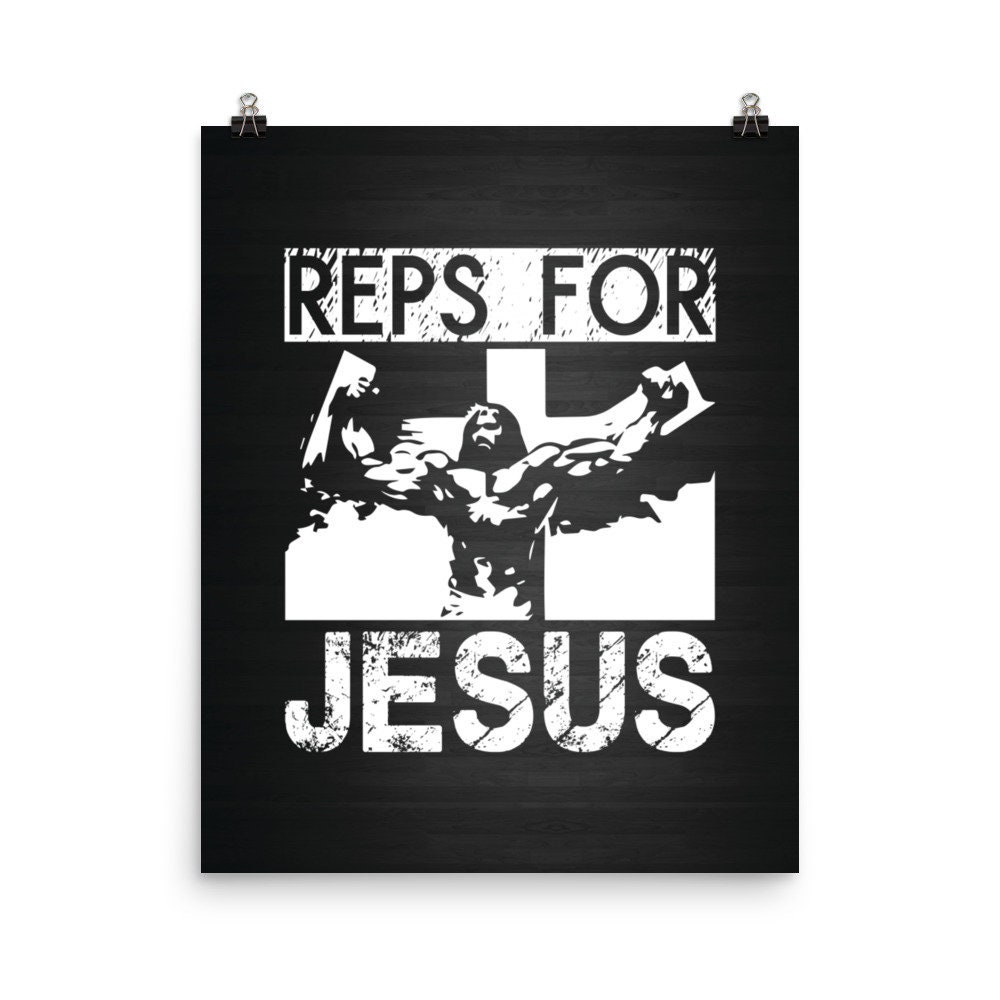 Reps For Jesus Gym Poster Motivational Prints Gift For | Etsy