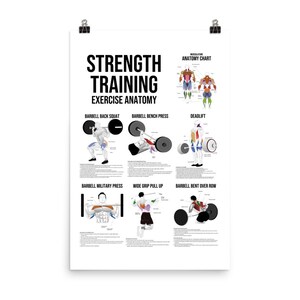 Exercise Diagrams - Gym Poster, Bodybuilding, Weightlifting ...