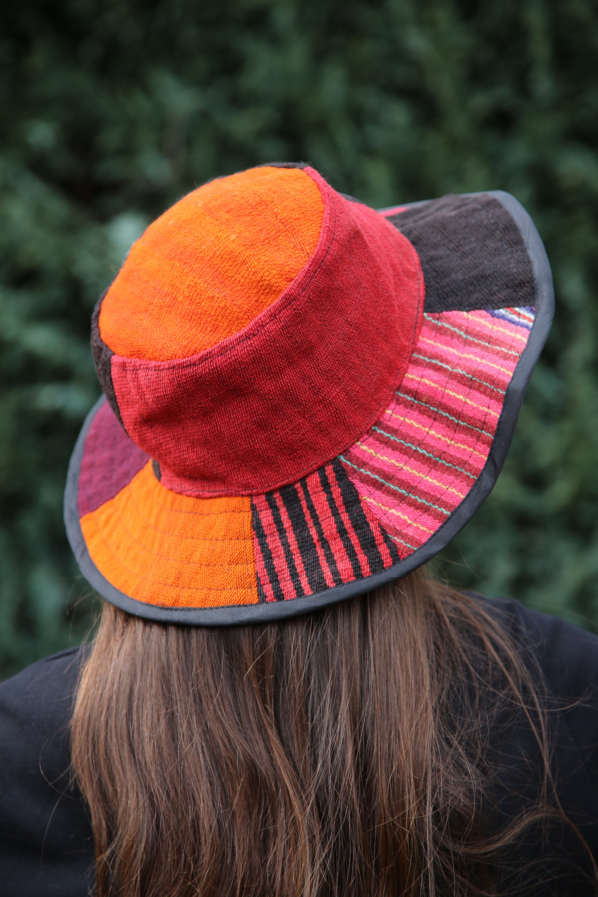 Hippie Bucket Fedora Patchwork Hat Reversible Hippie Festival - Etsy