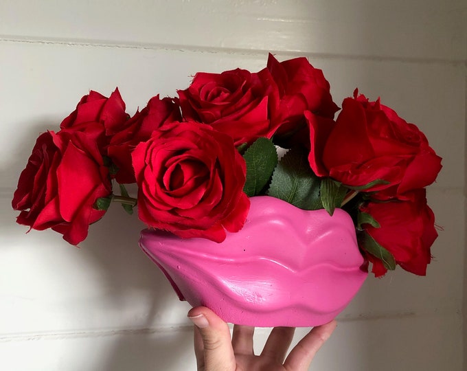 Handmade Luscious Lips Planter Pot Vase - Etsy