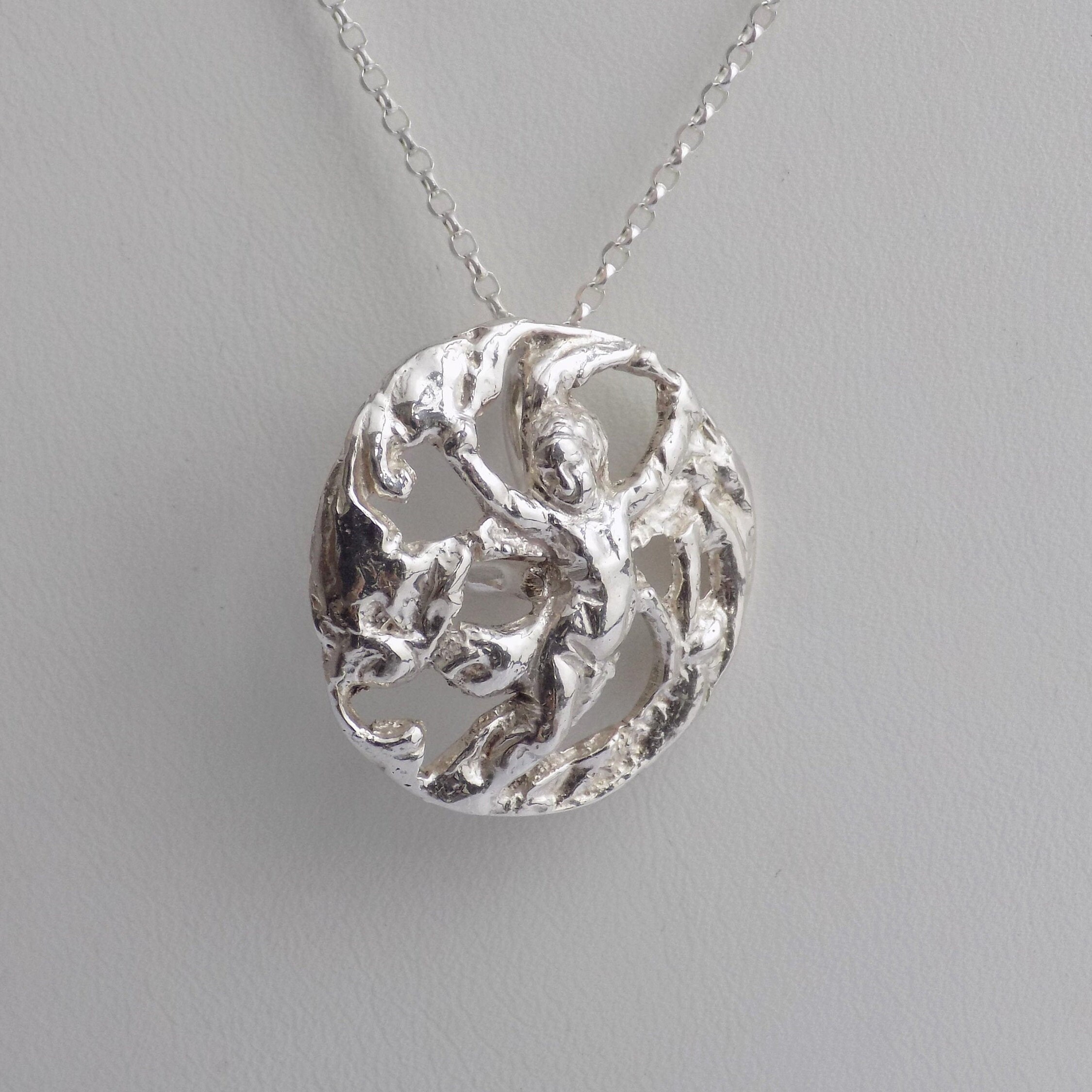 Antique Victorian Silver Button-pendant the Dancing Putto - Etsy UK