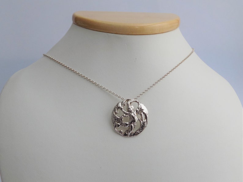 Antique Victorian Silver Button-pendant the Dancing Putto - Etsy UK