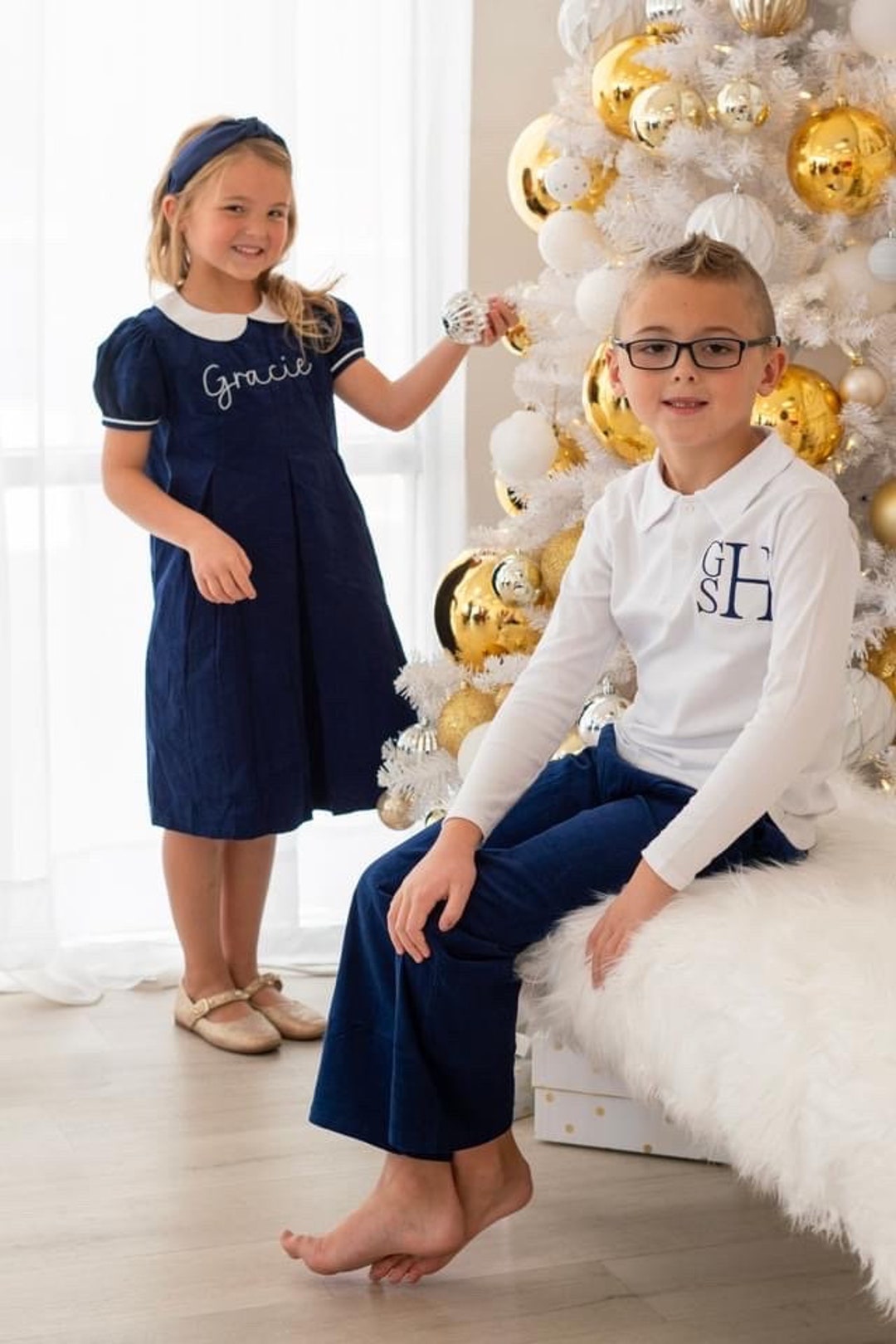 Personalized Nay Corduroy Peter Pan Collar Pleated Dress - Etsy